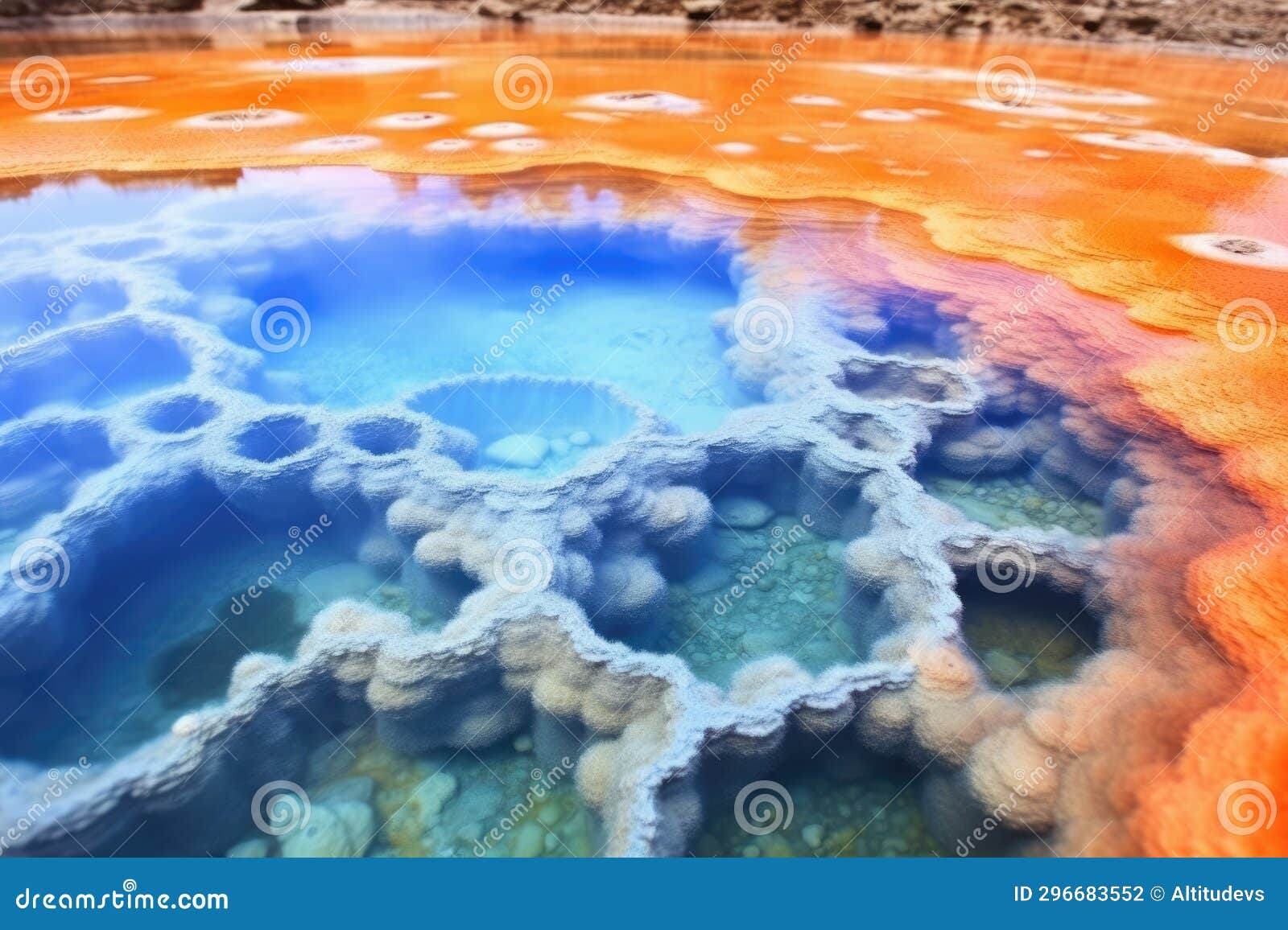Close-up of Thermal Bubbles Breaking the Hot Spring Surface Stock Photo ...