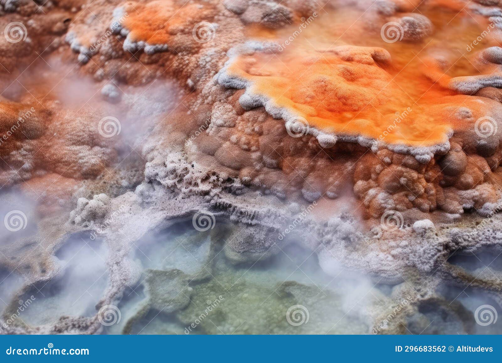 Close-up of Thermal Bubbles Breaking the Hot Spring Surface Stock Photo ...