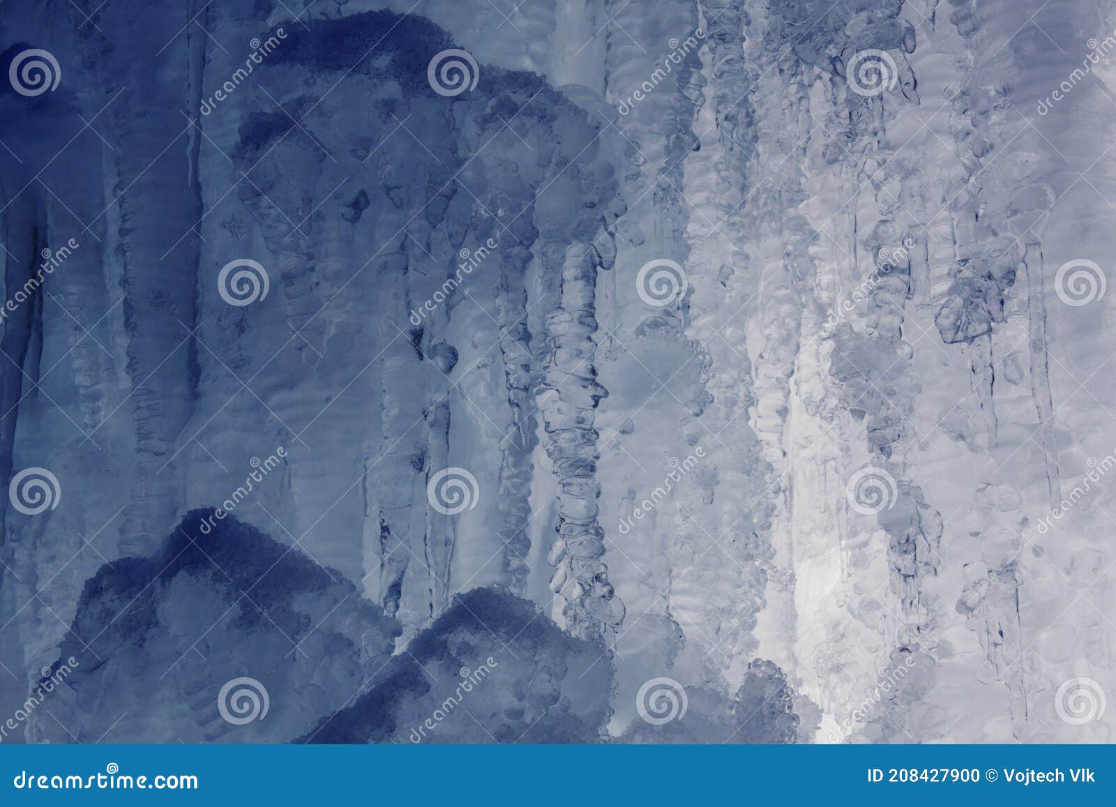 Close Up of Thick Blue Ice and Many Icicles Stock Photo - Image of ...