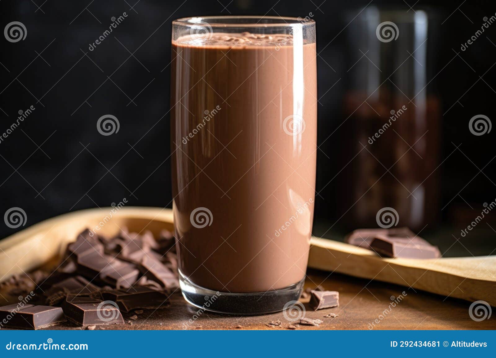 Close-up of Thick, Dark Chocolate Shake in a Tall Glass Stock Image ...
