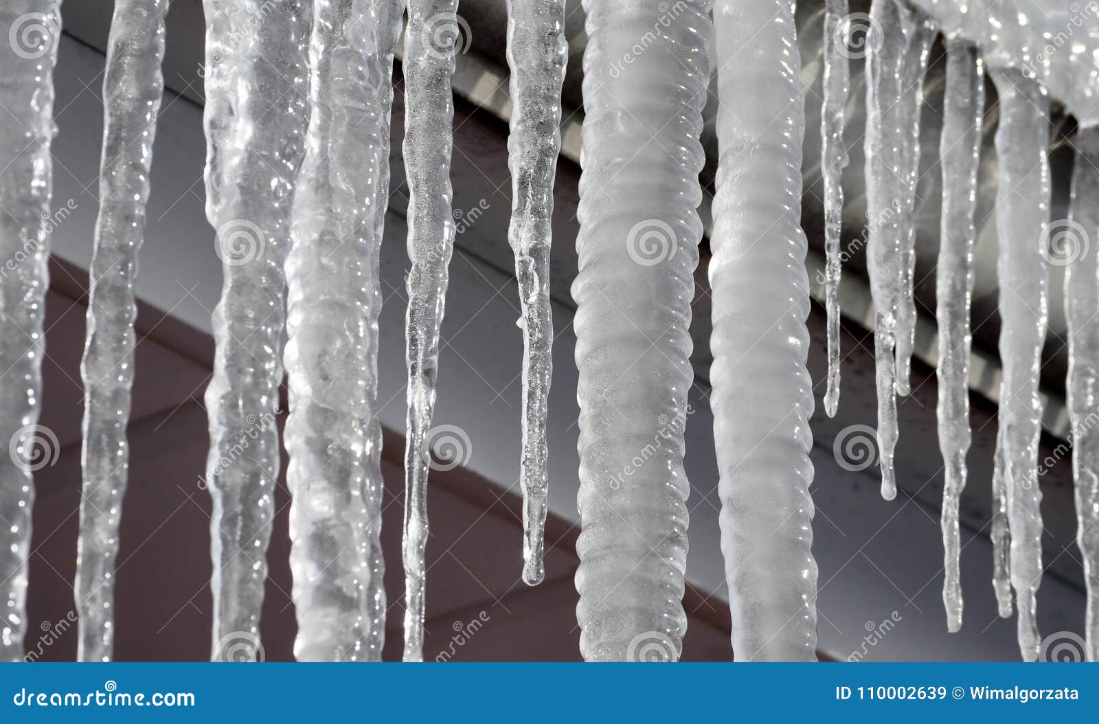 Close up of thick icicles. stock image. Image of climate - 110002639