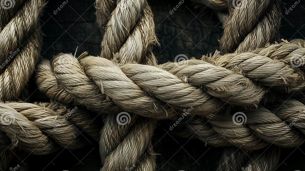 Close-up of a Thick, Intertwined Rope Knot Stock Illustration ...