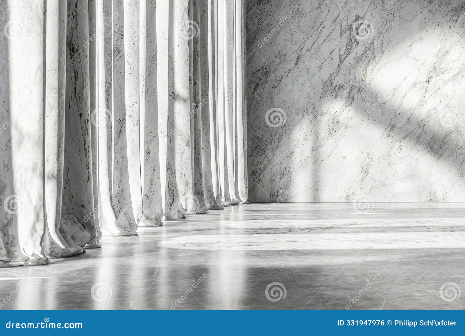 Close-up of Thin Marble Columns with Soft Light and Shadow Effects ...
