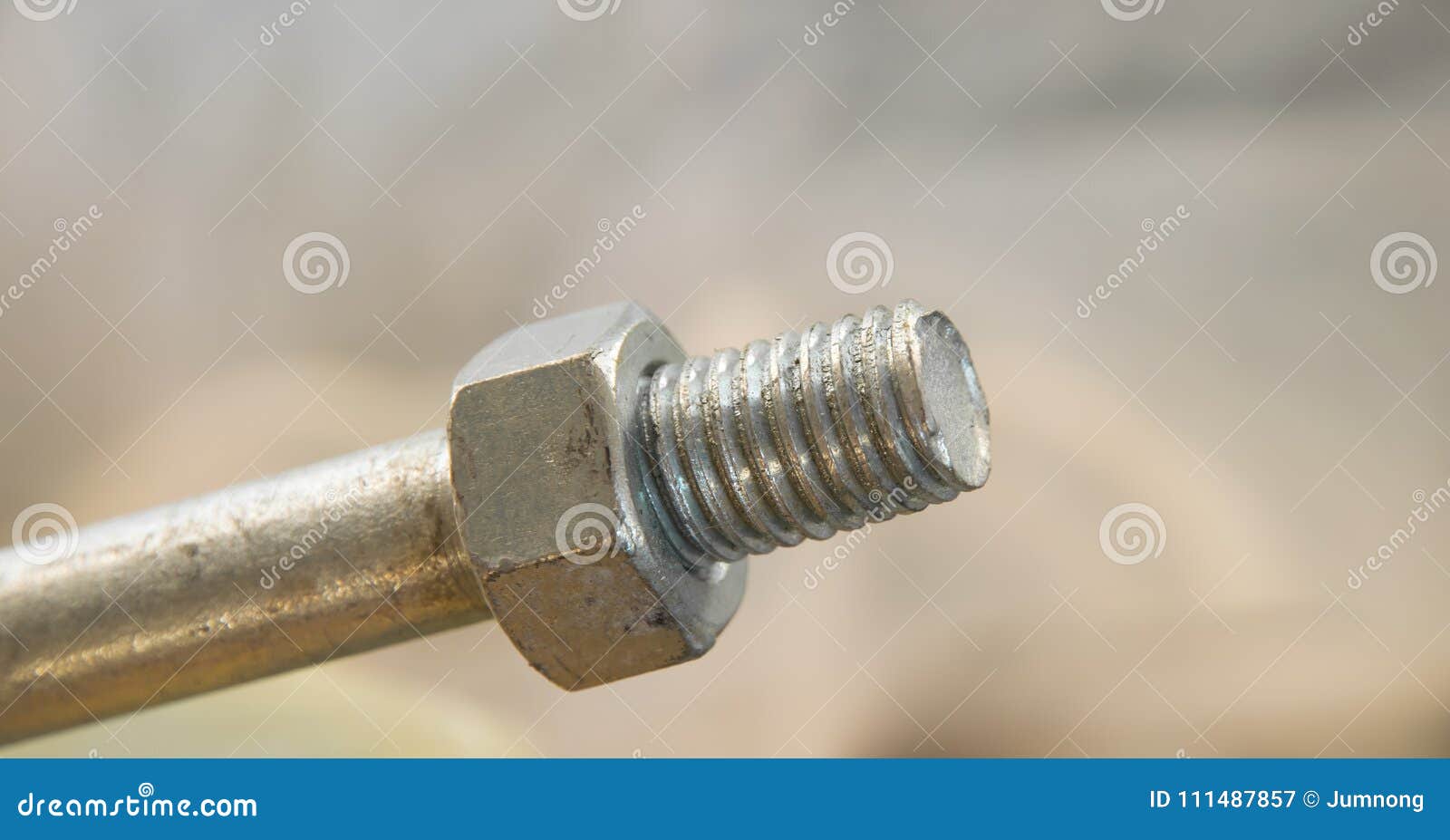 Close-up of Threaded Metal Rod Stock Image - Image of lead, chrome ...
