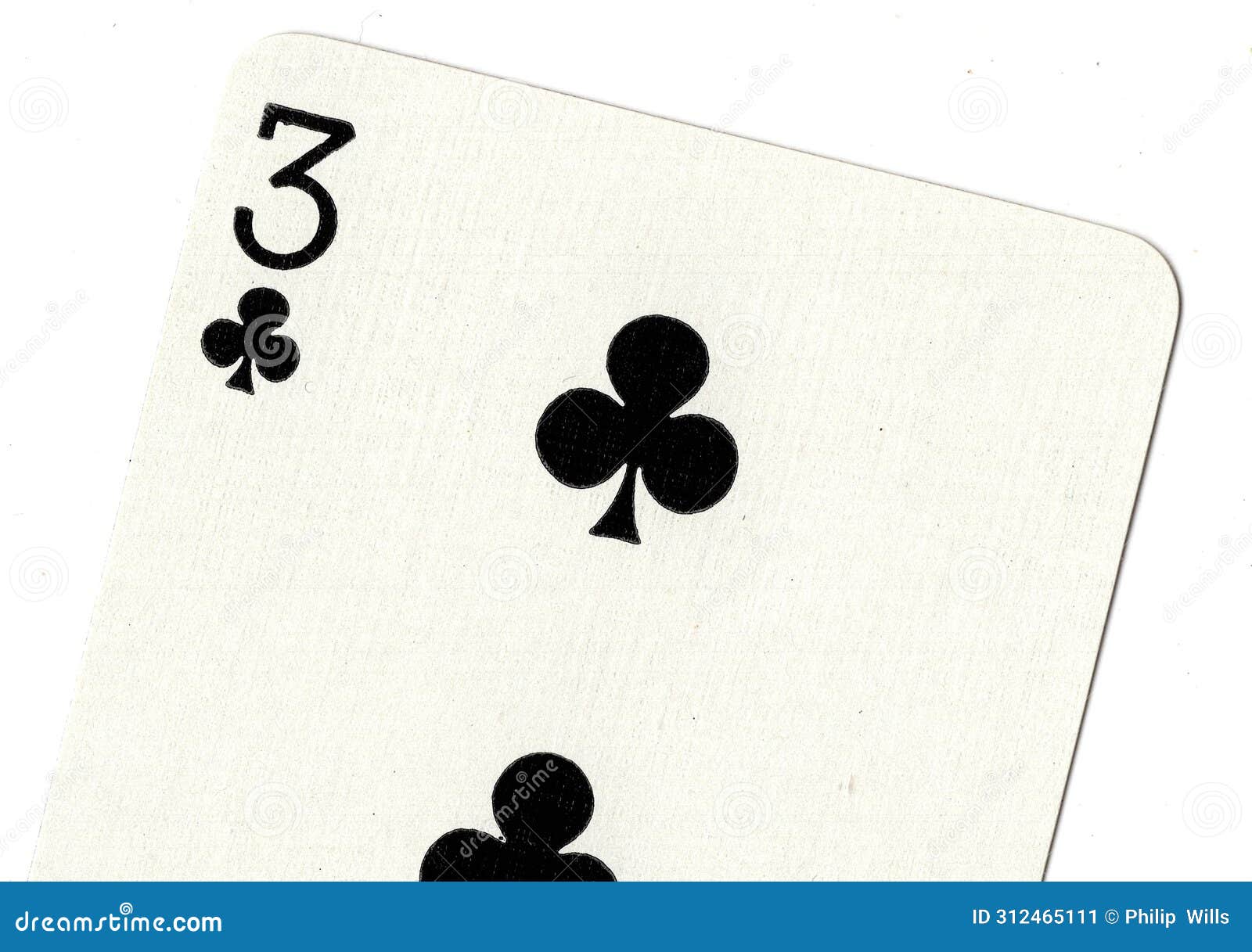 Close Up of a Three of Clubs Playing Card. Stock Illustration ...