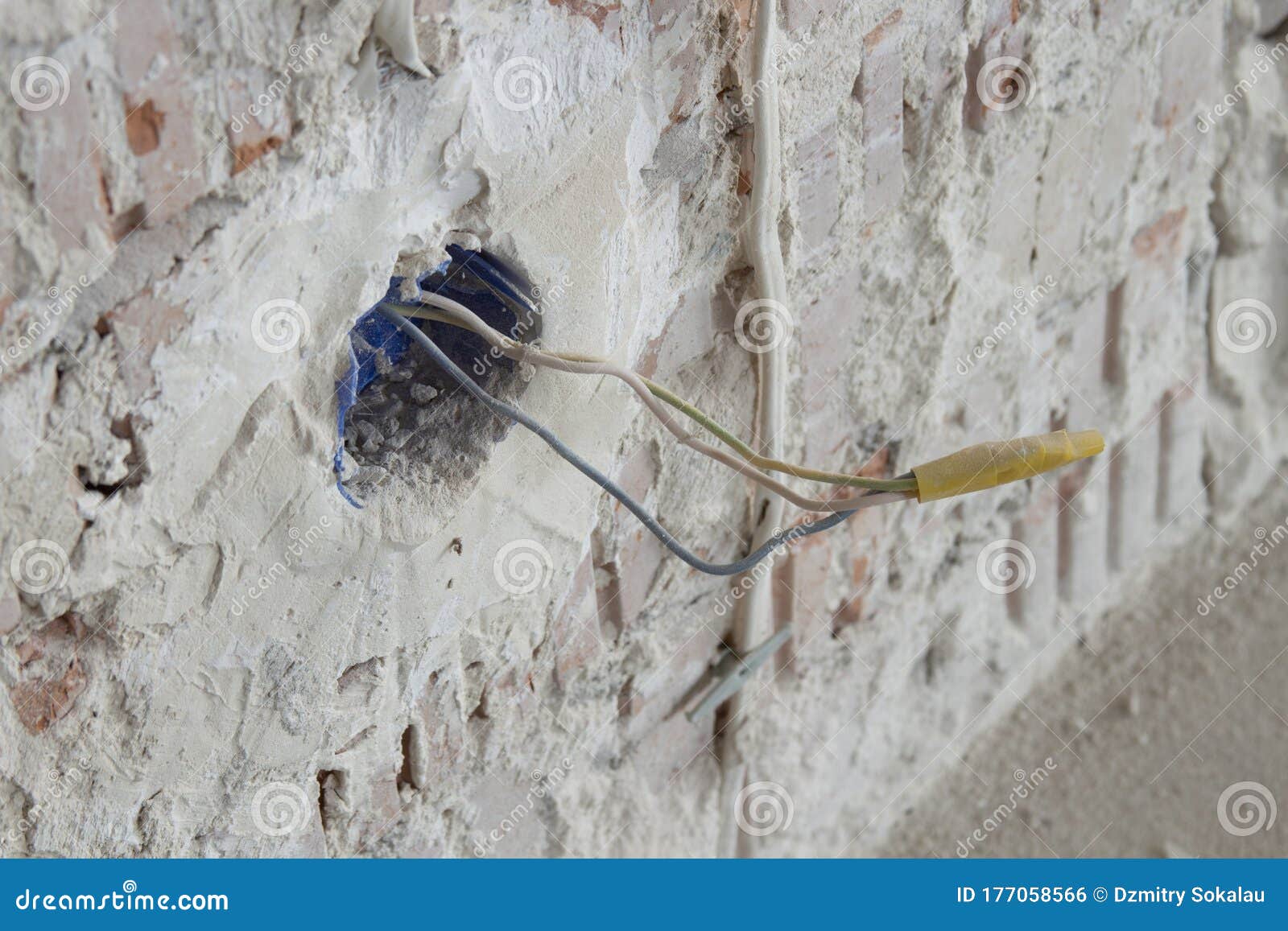 Close-up of a Three-phase Electrical Cable in a Junction Box Stock ...