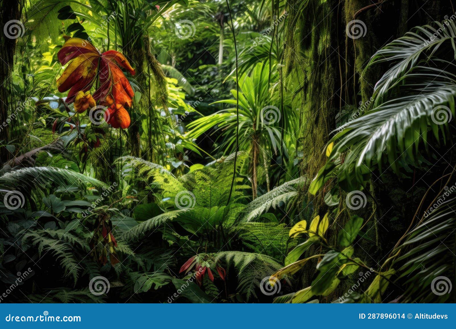 Close-up of Thriving Rainforest Vegetation Stock Photo - Image of ...