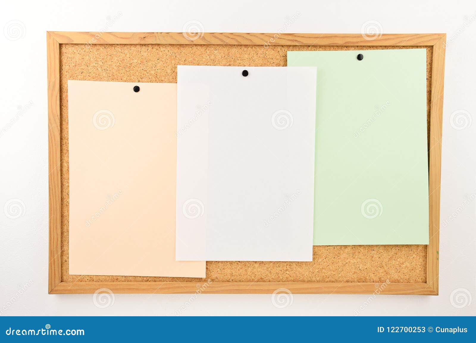Bulletin Board with Empty Notes with Copyspace Stock Image - Image of ...