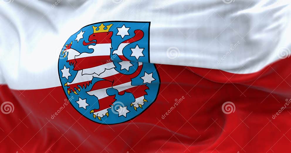 Close-up of Thuringia Flag Waving in the Wind Stock Illustration ...