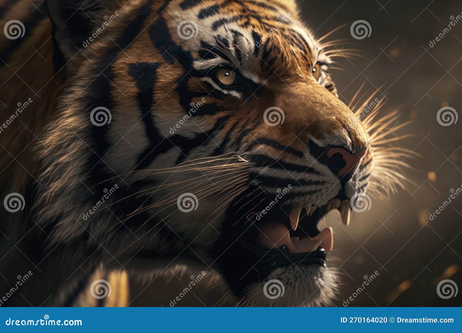 Close-up of Tiger Angry Face. Wildlife Stock Illustration ...