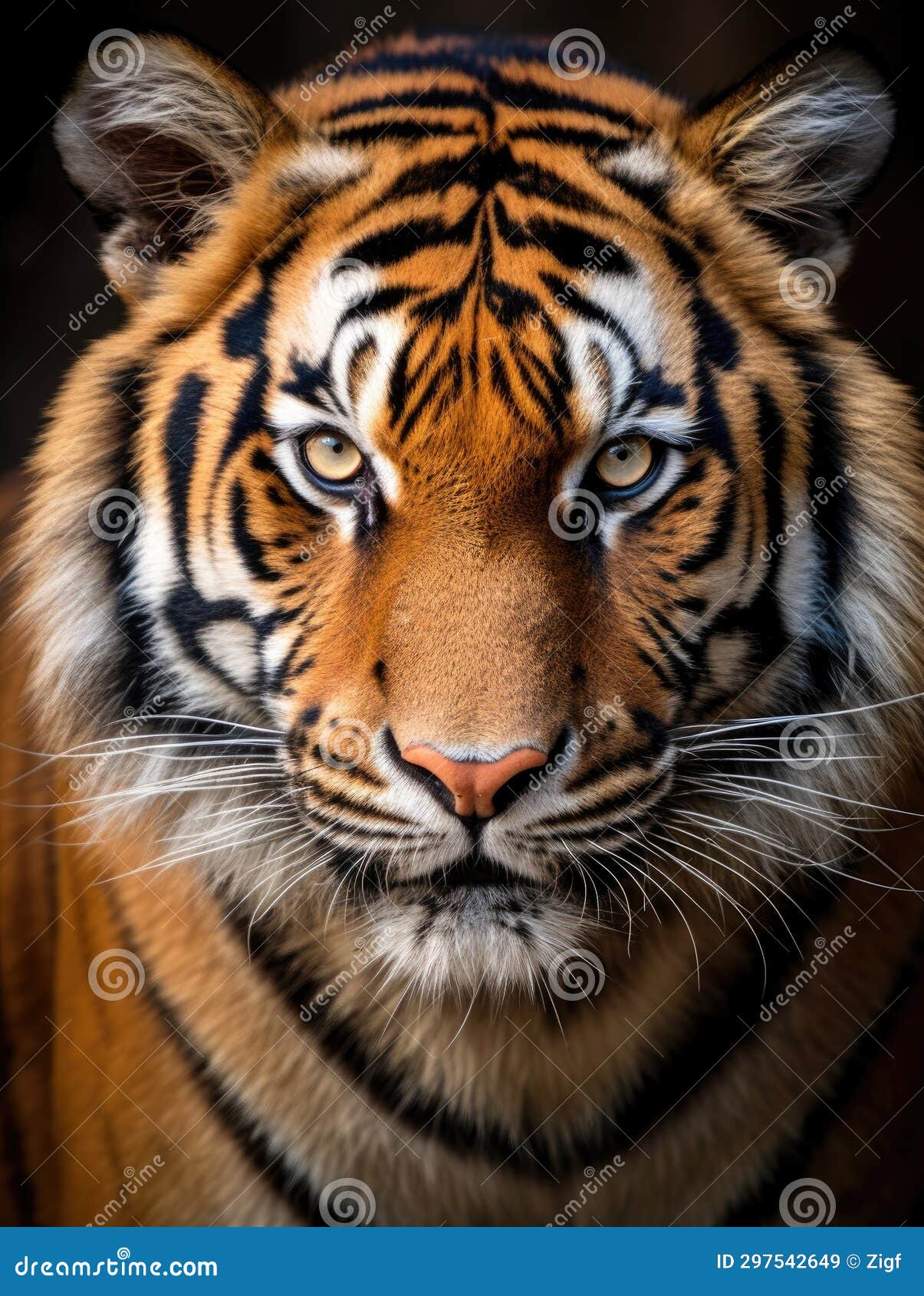 Close Up of Tiger Looking at Camera Stock Image - Image of safari ...