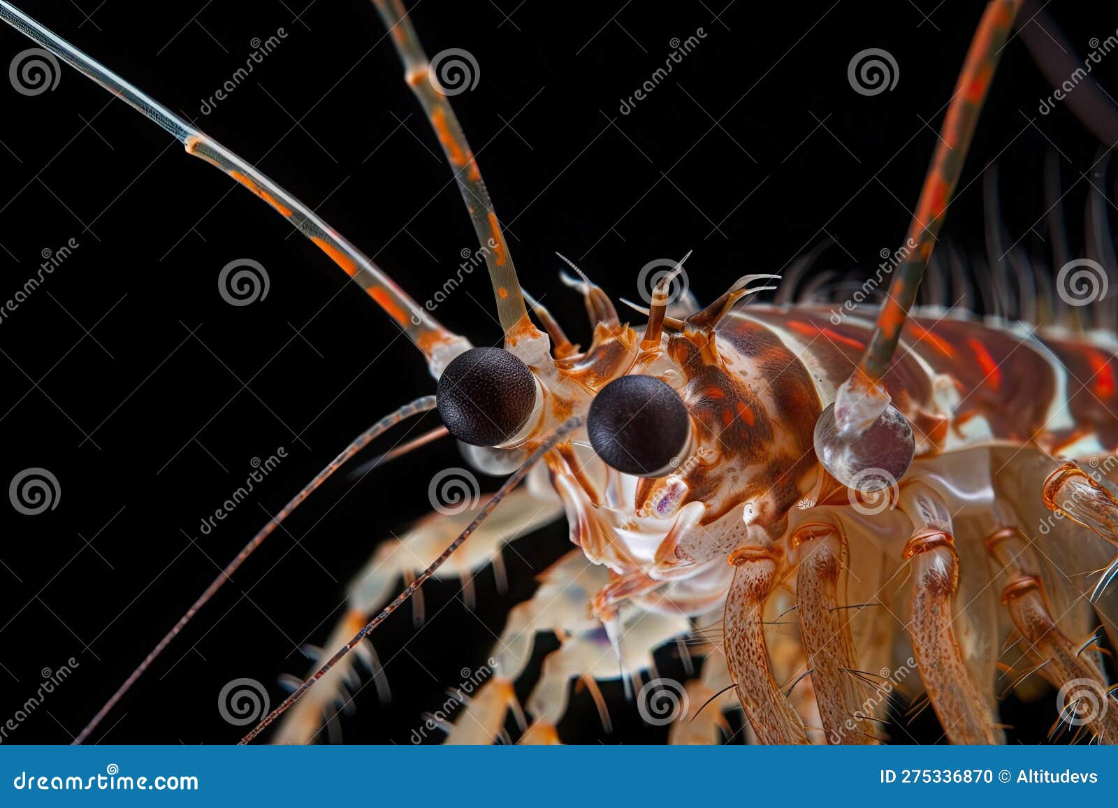Close-up of Tiger Shrimp Prawn S Antennas and Claws Stock Illustration ...