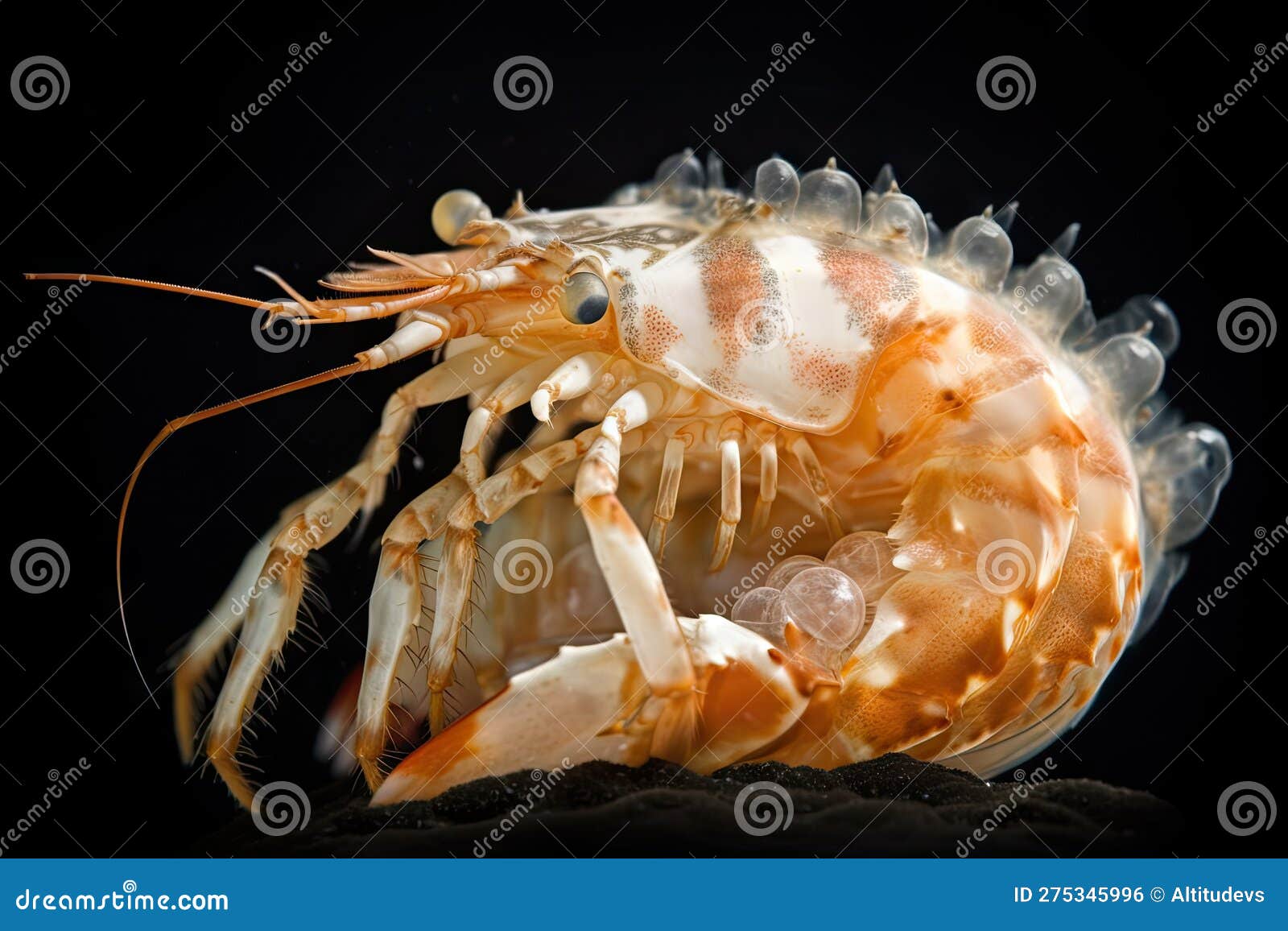 Close-up of Tiger Shrimp Prawn S Shell, with Its Claws and Tentacles in ...