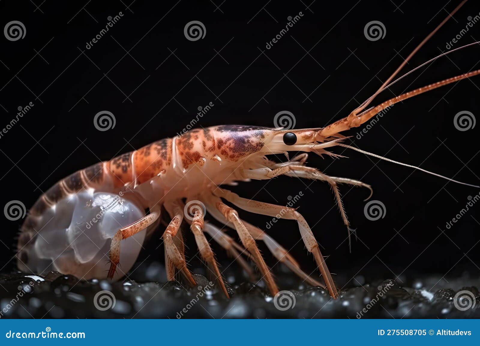 Close-up of Tiger Shrimp Prawn S Shell, with Its Claws and Tentacles in ...