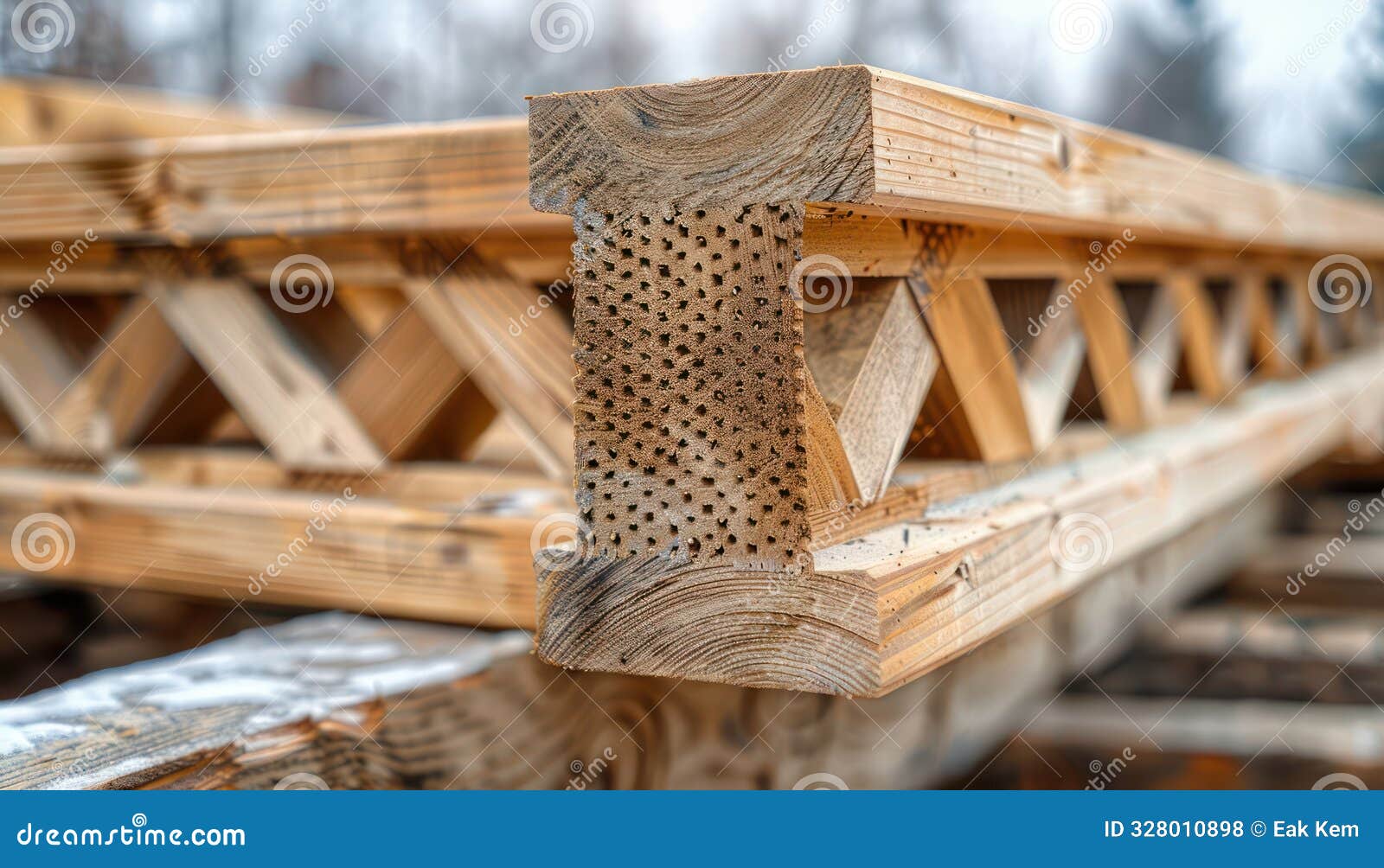 Close-up of Timber Beams Carefully Positioned within an Architectural ...