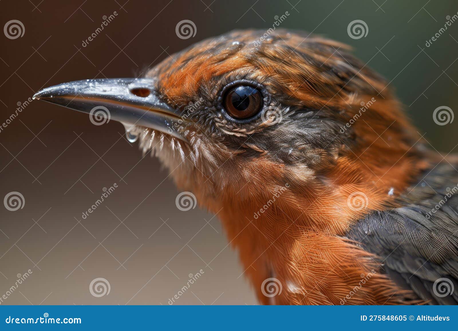 Close-up of Tiny Bird S Beak, with Feathers and Down Visible Stock ...