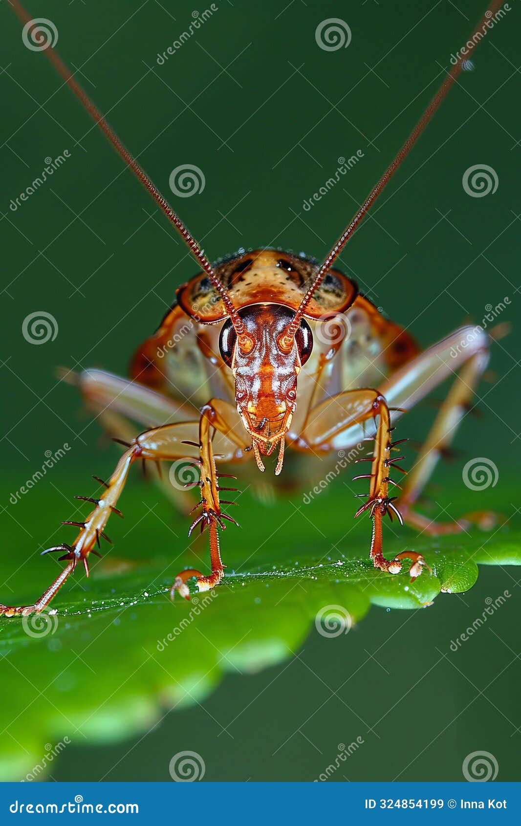 Close Up of Tiny German Cockroach with Dark Striped Proboscis in Macro ...
