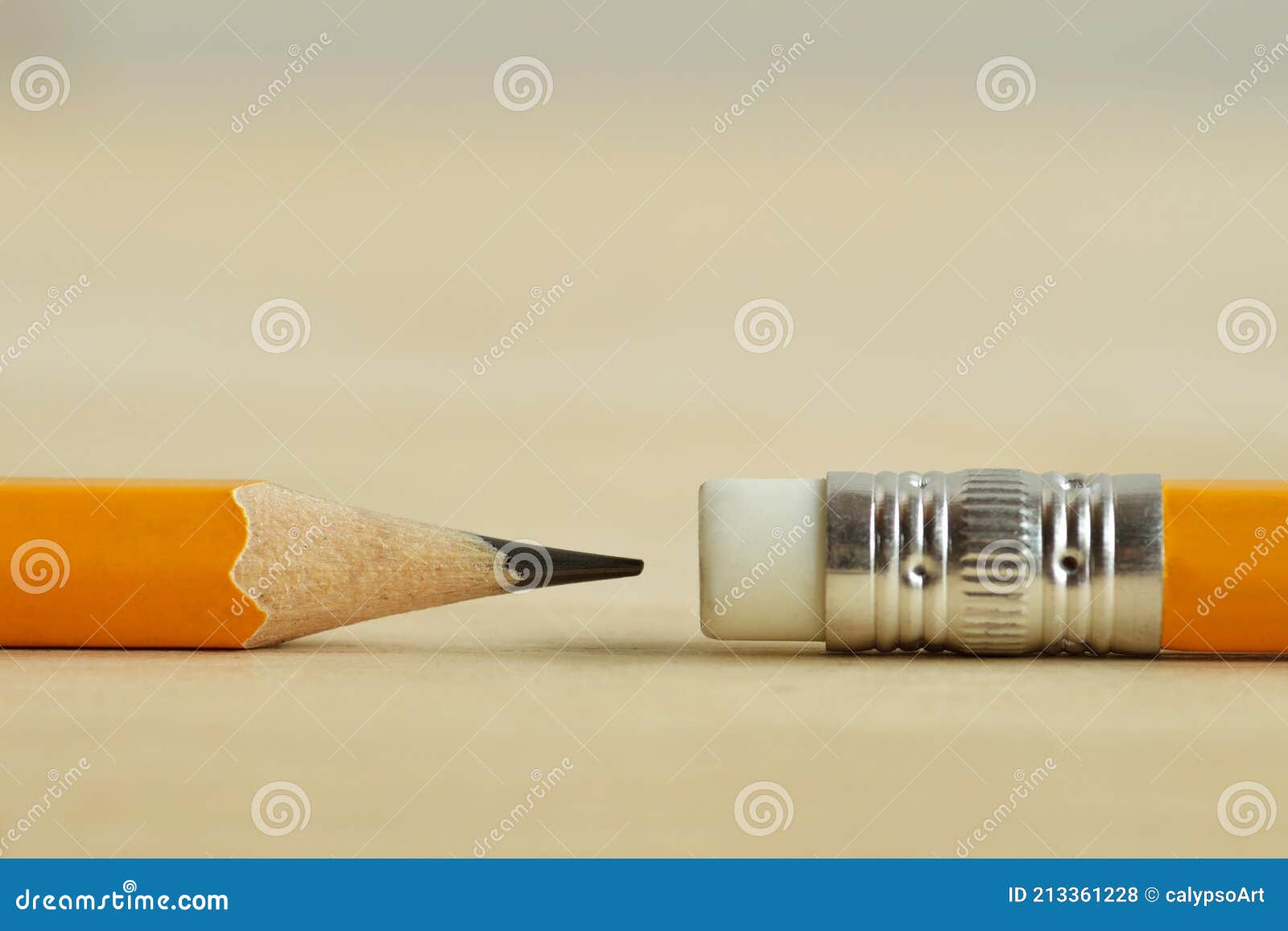 Close-up of Tip and Eraser of Yellow Pencil Stock Photo - Image of edit ...