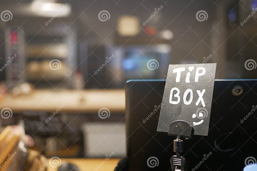 Close Up of a Tips Box in a Cafe Stock Image - Image of retirement ...