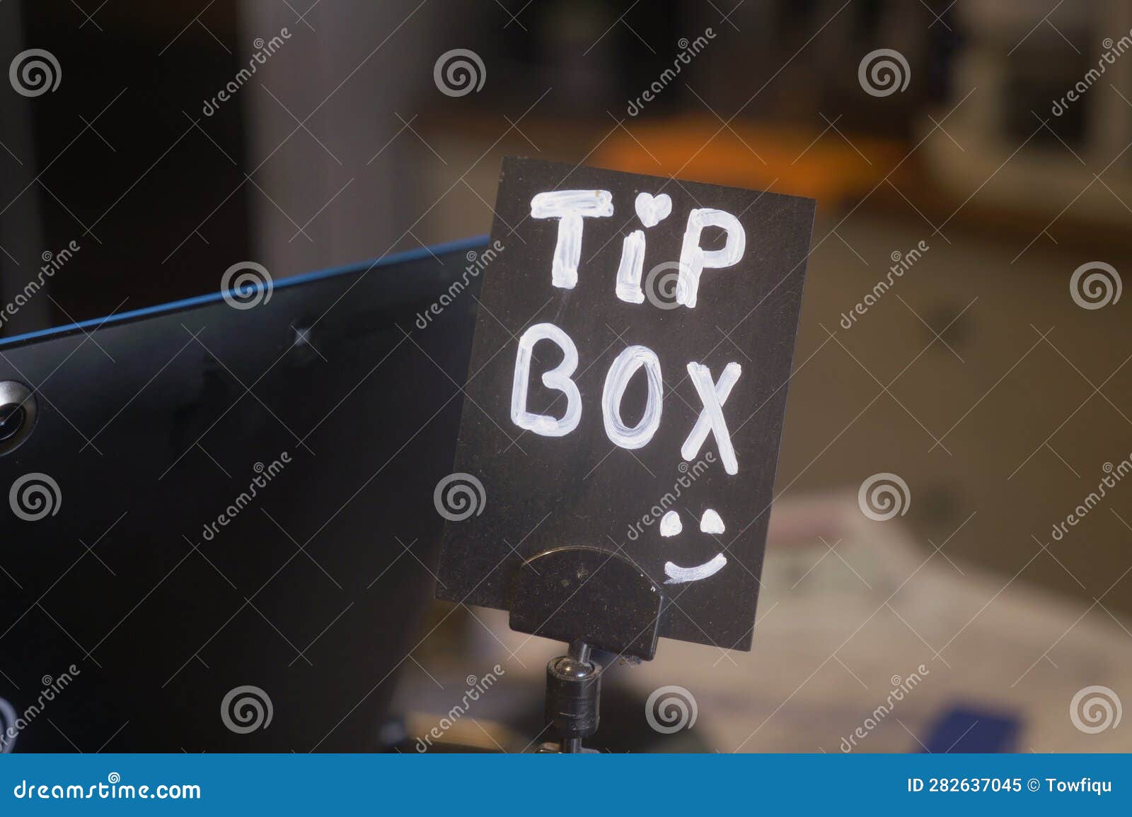Close Up of a Tips Box in a Cafe Stock Image - Image of earnings, tips ...