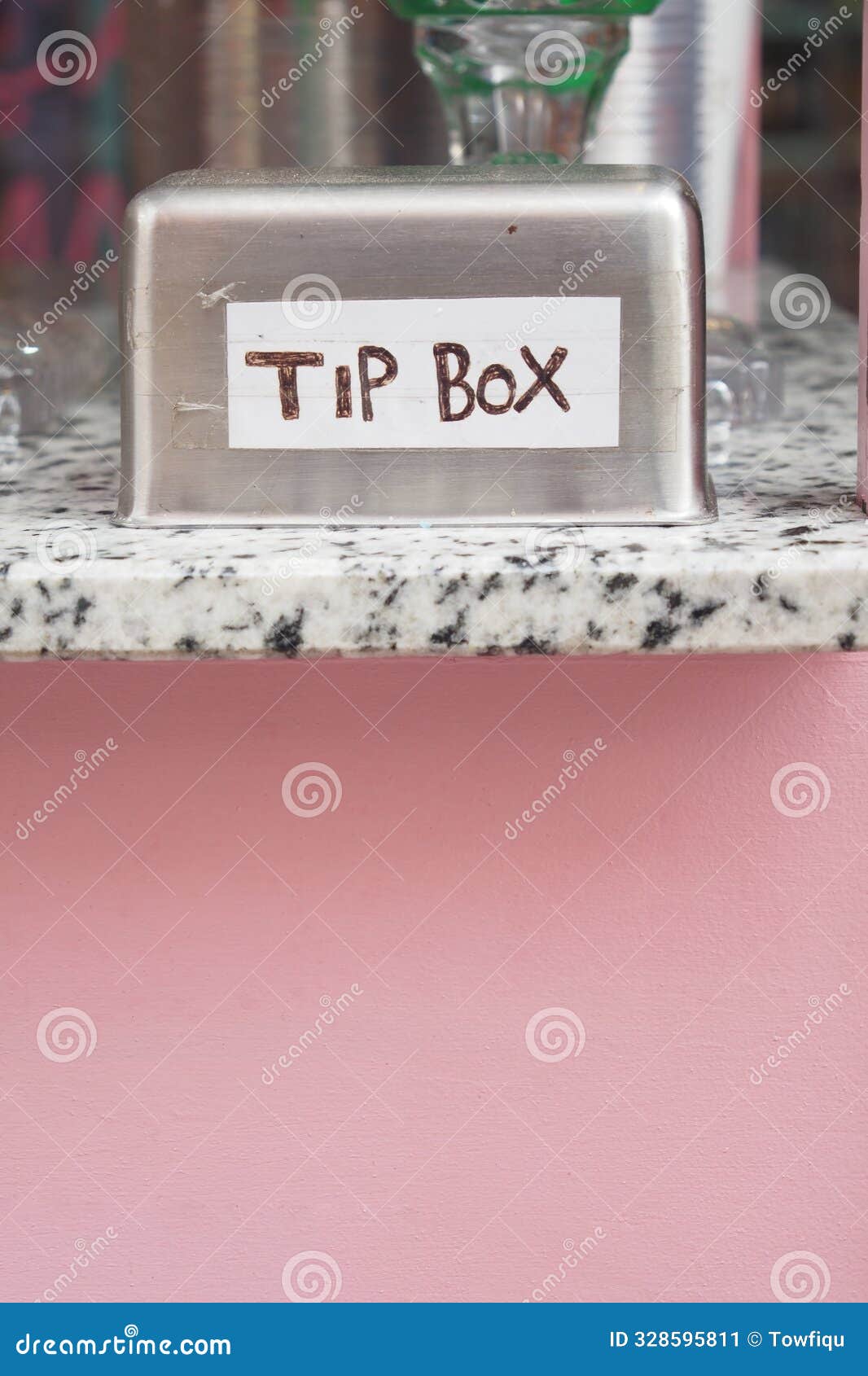 Close Up of a Tips Box in a Cafe Stock Image - Image of container ...
