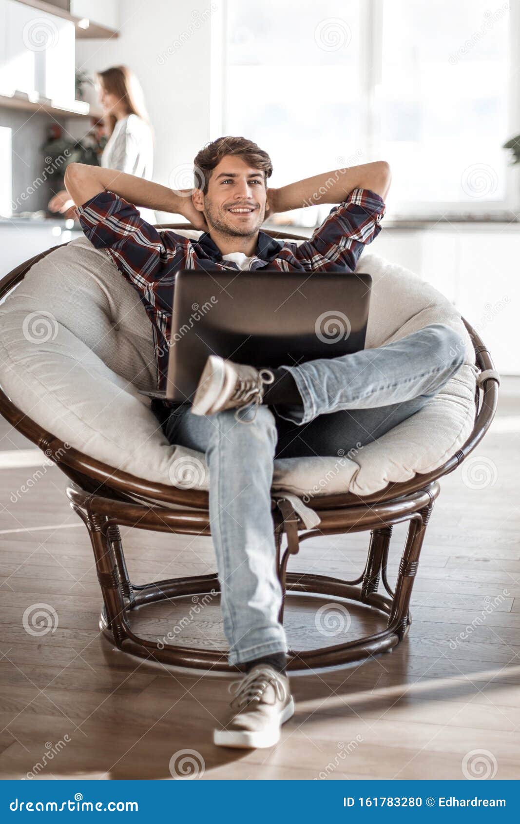 Close Up. Tired Guy Dozing Sitting in Front of an Open Laptop Stock ...
