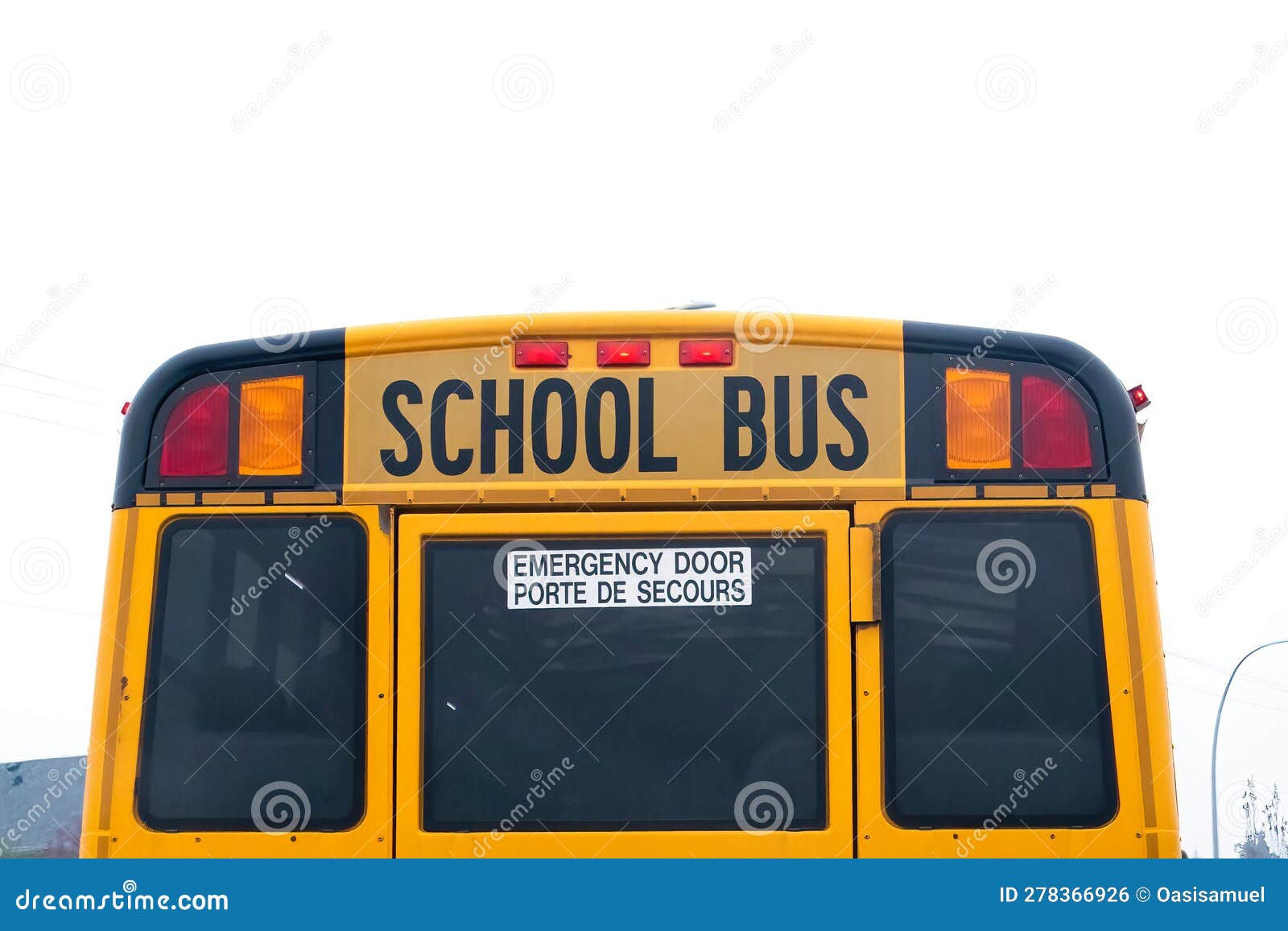 A Close Up To a the Top of a School Bus Stock Photo - Image of primary ...