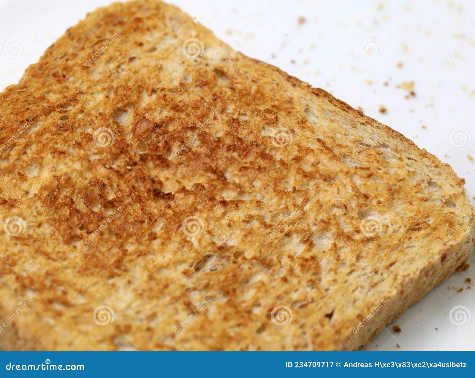 Close Up of Toasted Whole Weat Bread on White Background Stock Image ...