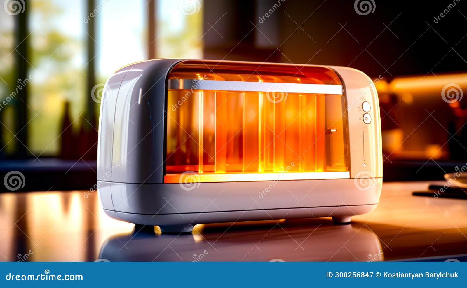 Close Up of Toaster on Table with Blurry Background. Generative AI ...