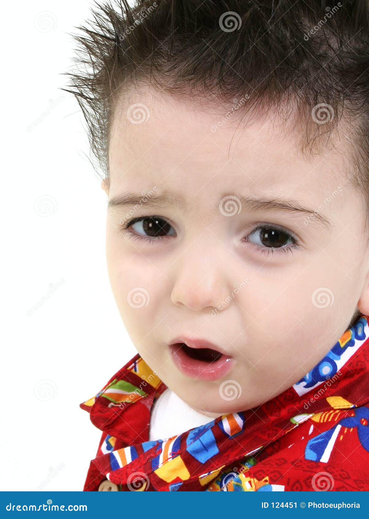 Close Up of ToddlerBoy with Upset Expression Stock Image - Image of ...