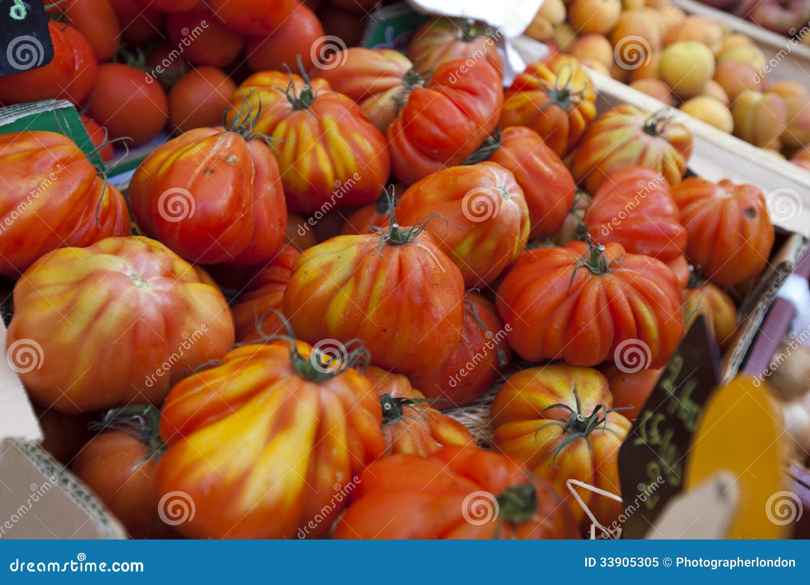 Close-up of Tomatoes on Display in Store Stock Image - Image of group ...