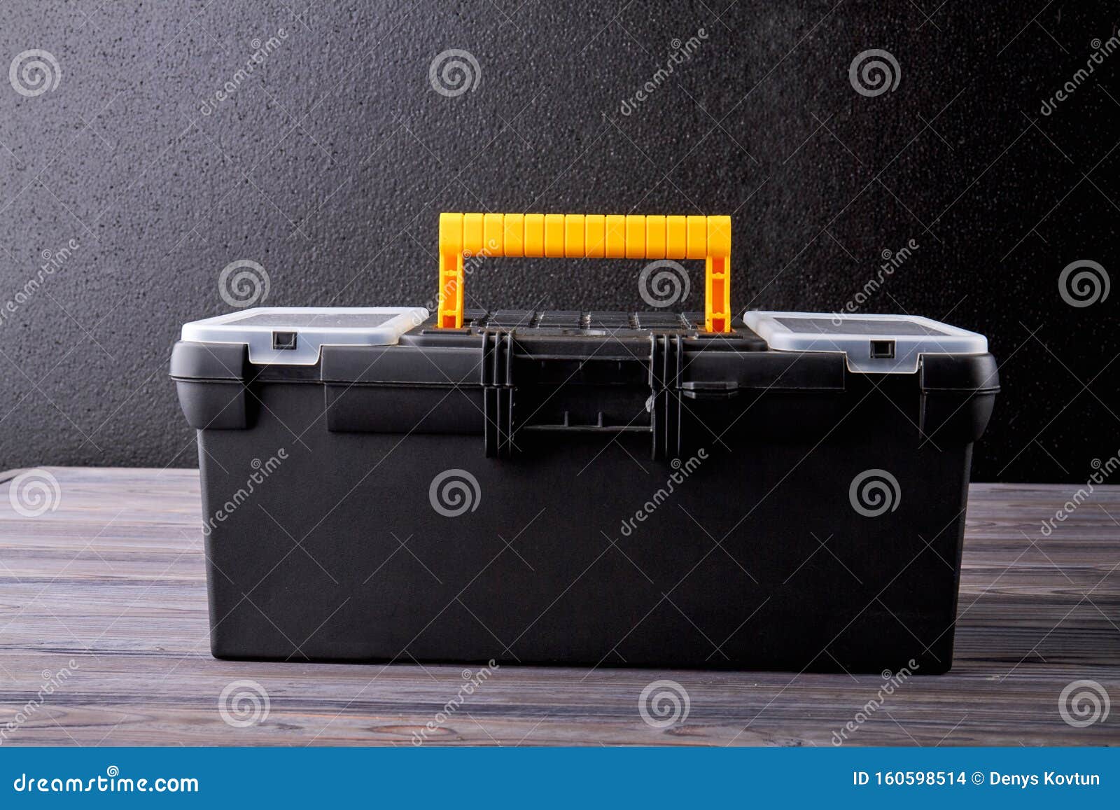 Close Up Tool Box on Dark Background. Stock Photo - Image of equipment ...