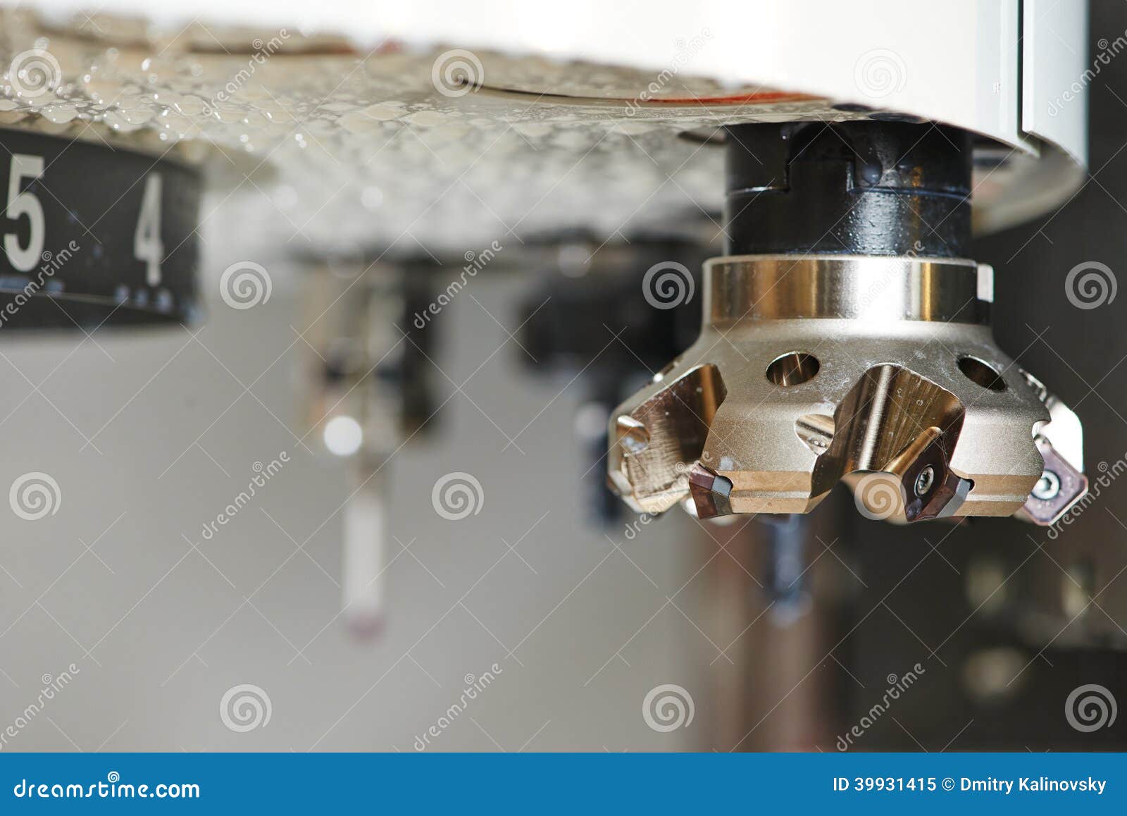 Close-up Tool for Metal Machining Center Stock Image - Image of steel ...