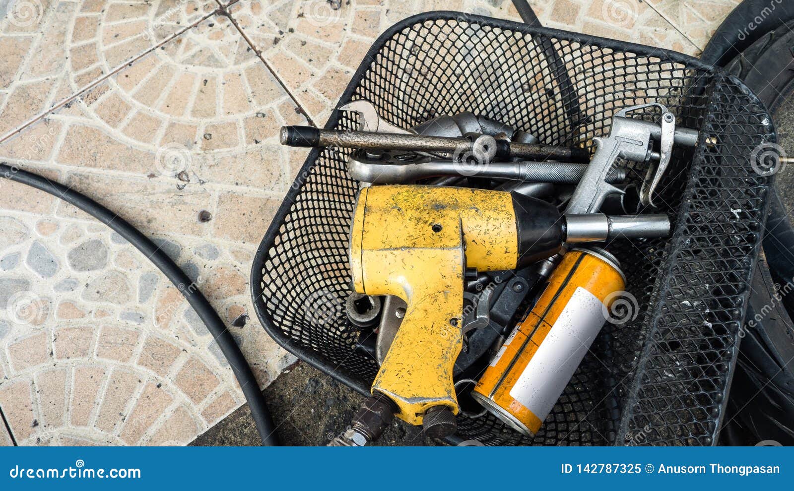 Close-up Tools and Repair Equipment in Garage. Space Stock Image ...