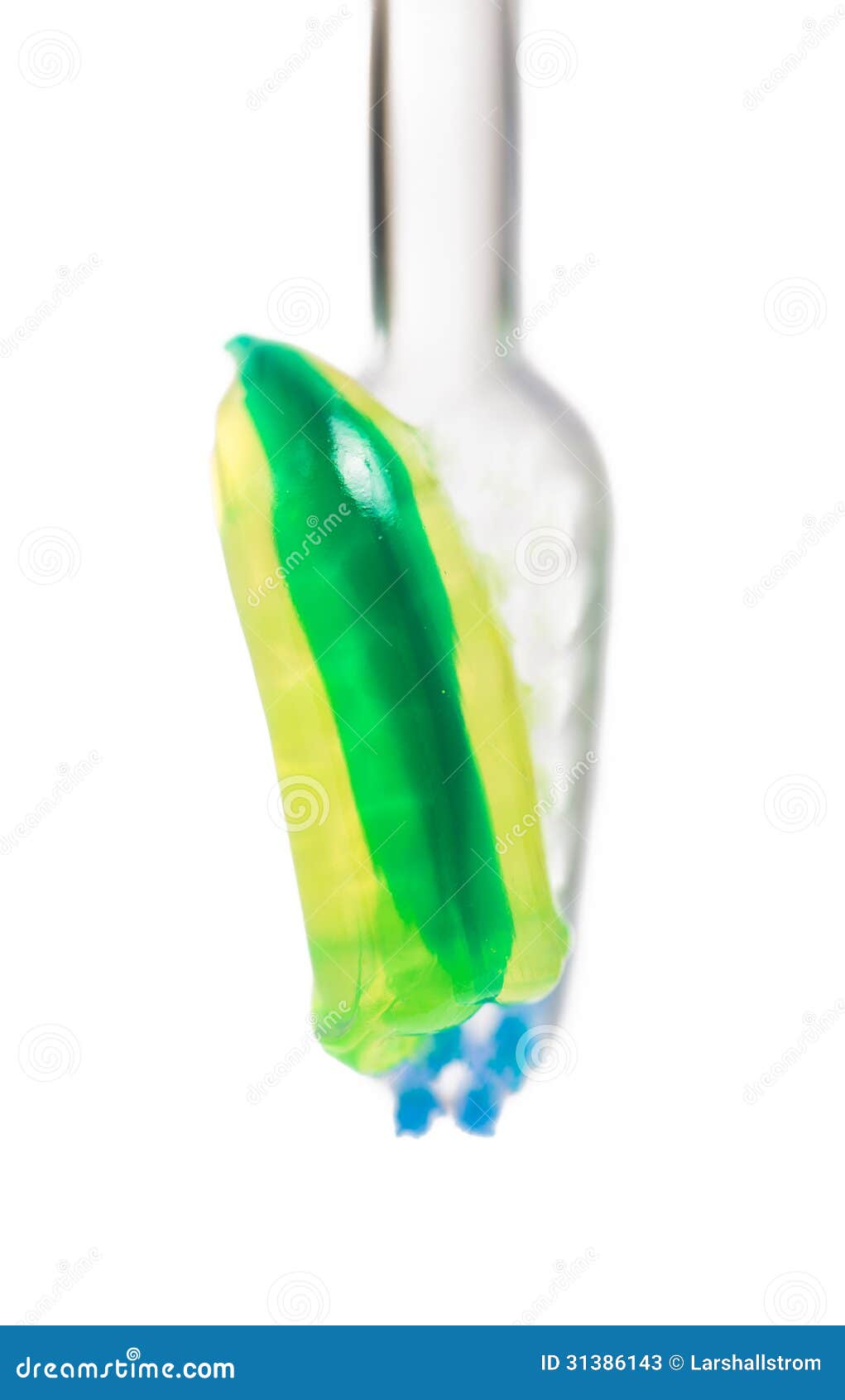 Close Up of Toothbrush with Green Tooth Paste Stock Image - Image of ...