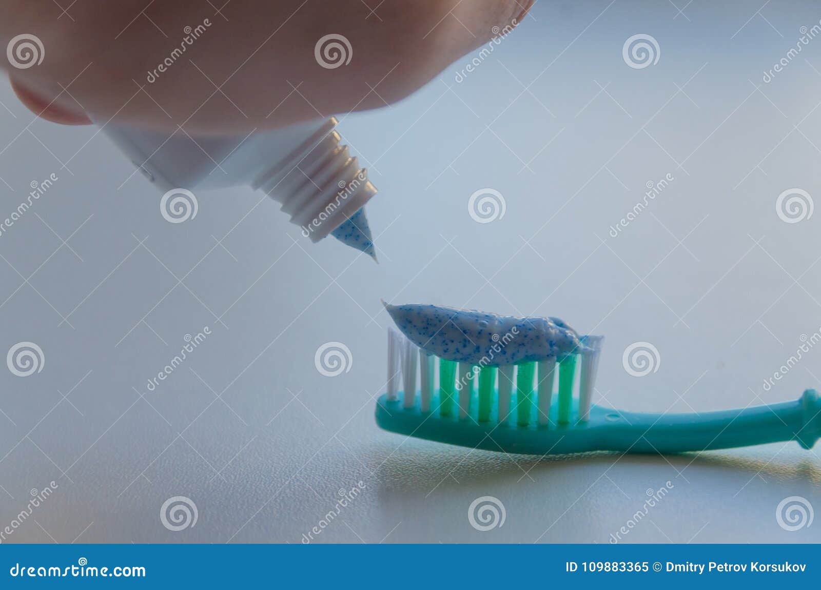On the Toothbrush Smear Toothpaste Stock Image - Image of macro, caries ...