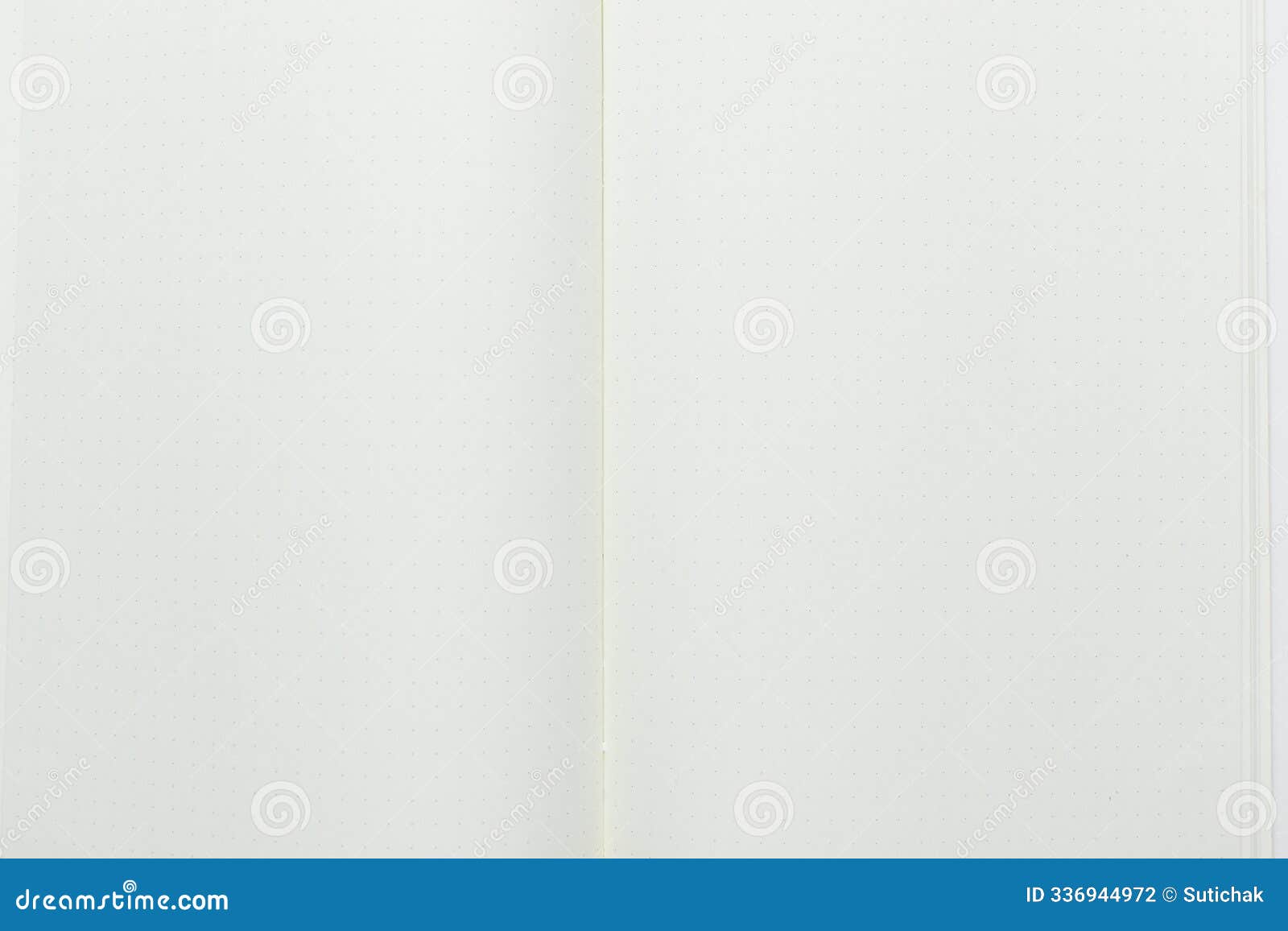 Top View Image of Open Notebook with Blank Page, Spotted Paper Texture ...