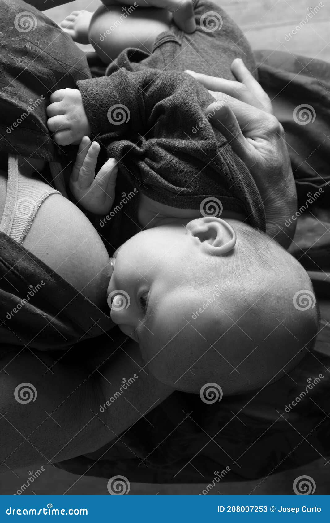 Close Up of a Top View of a Mother Breastfeeding Her Child Stock Image ...