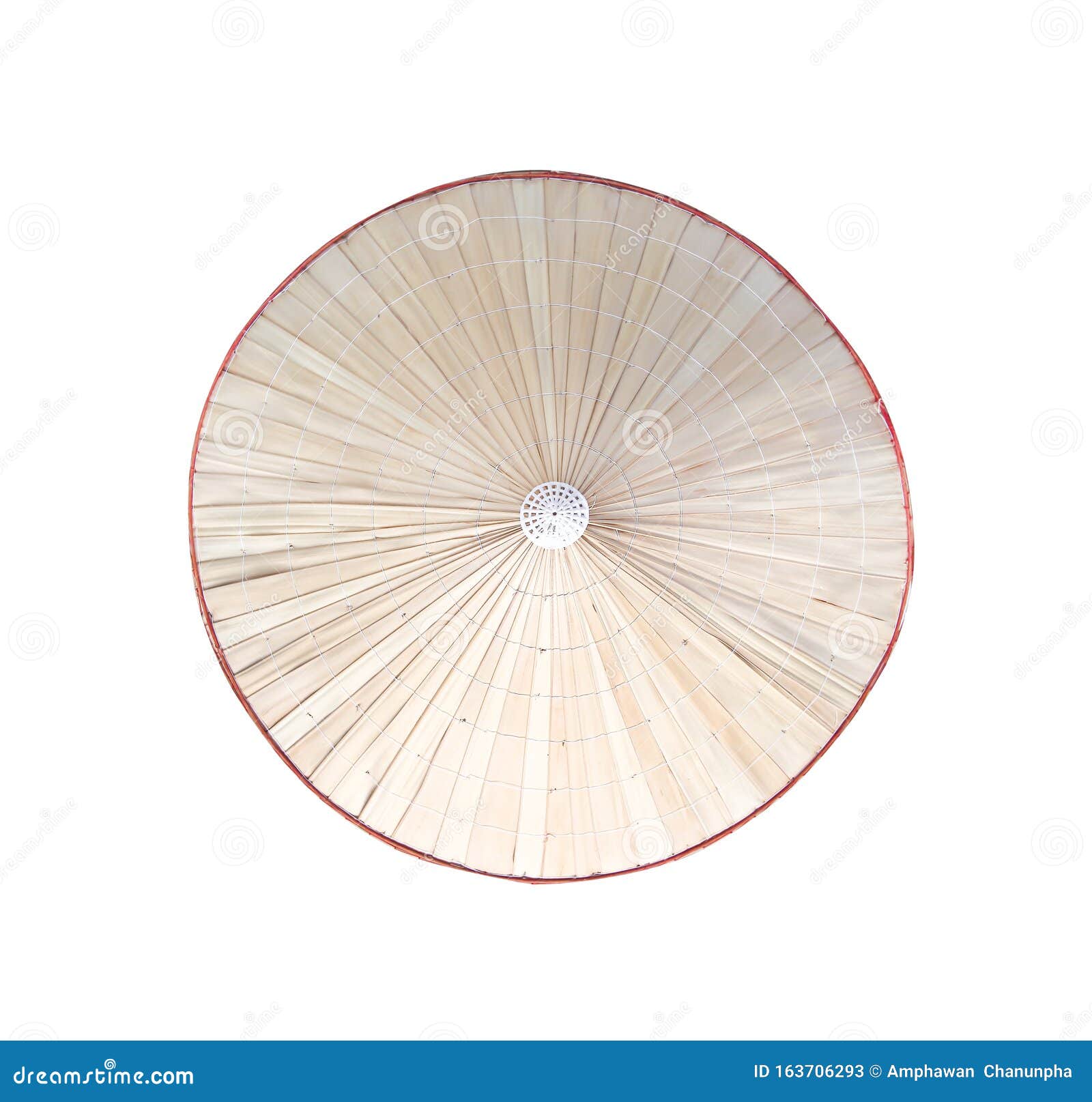 Top View Vietnamese Hat in Conical Shaped Patterns Isolated on White ...