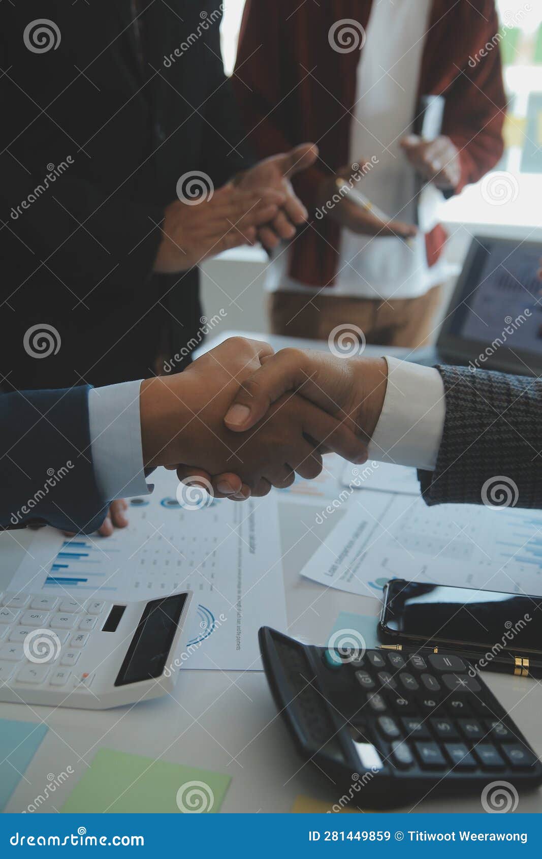 Close Up Top View of Young Business People Putting Their Hands Together ...