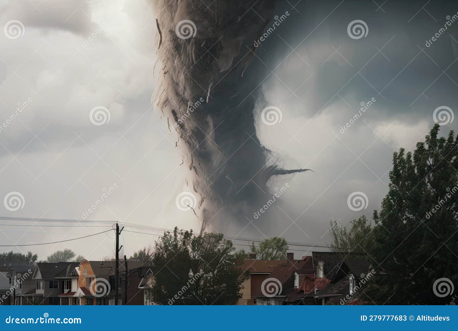 Close-up of Tornado, with Debris Flying and Wind Howling Stock Image ...
