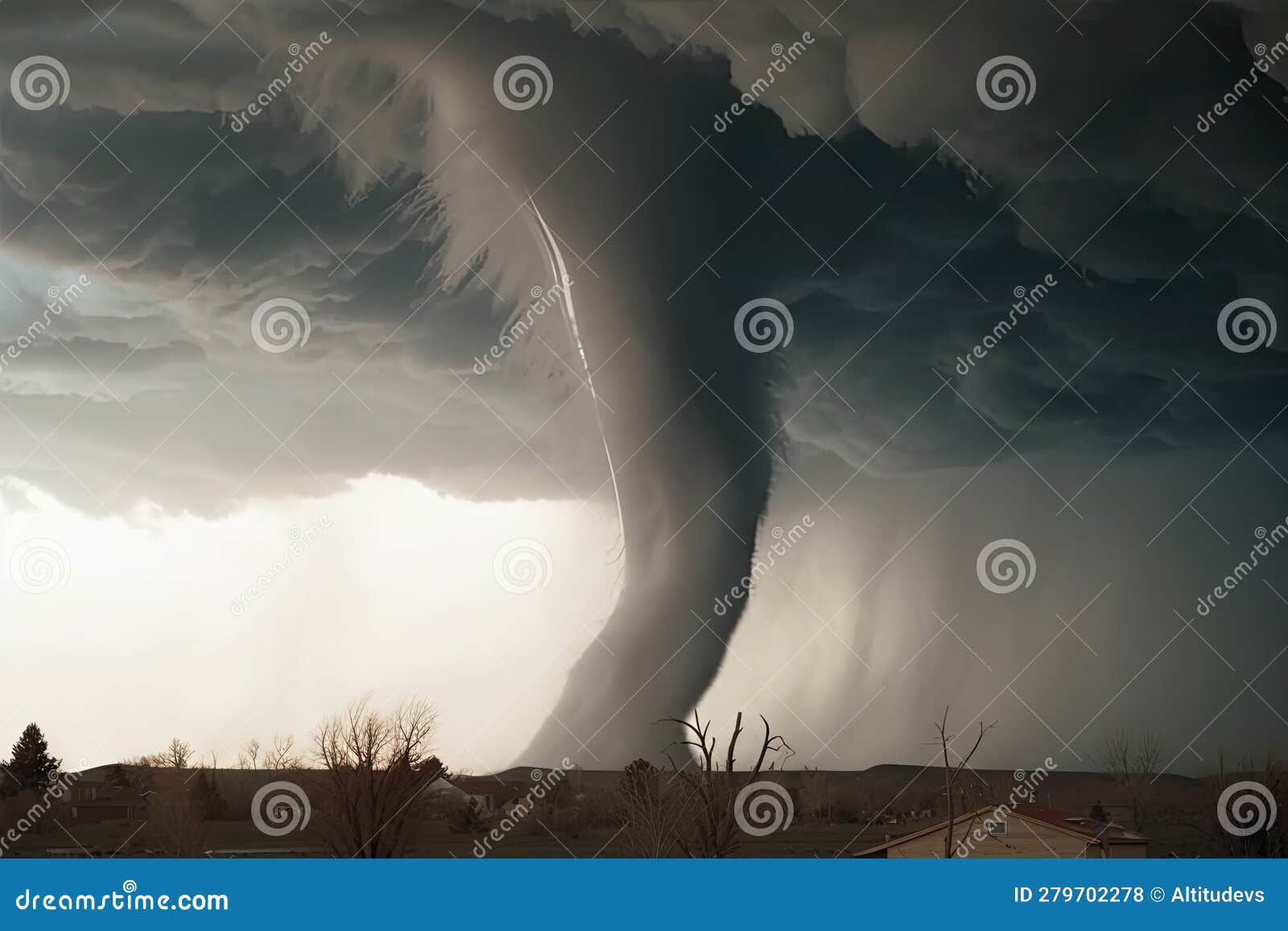 Close-up of Tornado, with Debris Flying and Wind Howling Stock Photo ...