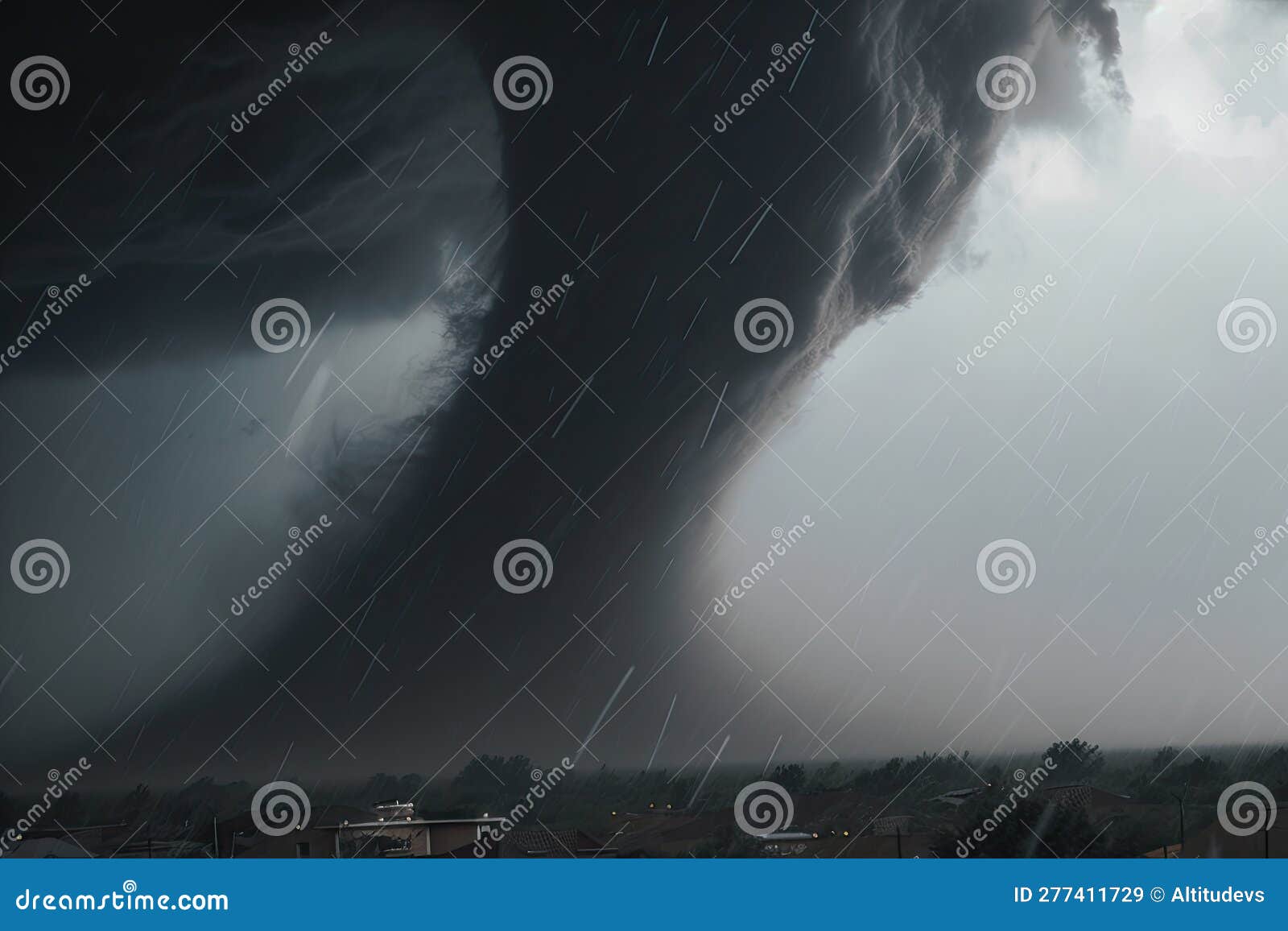 Close-up of Tornado, with Debris Flying and Wind Roaring Stock ...