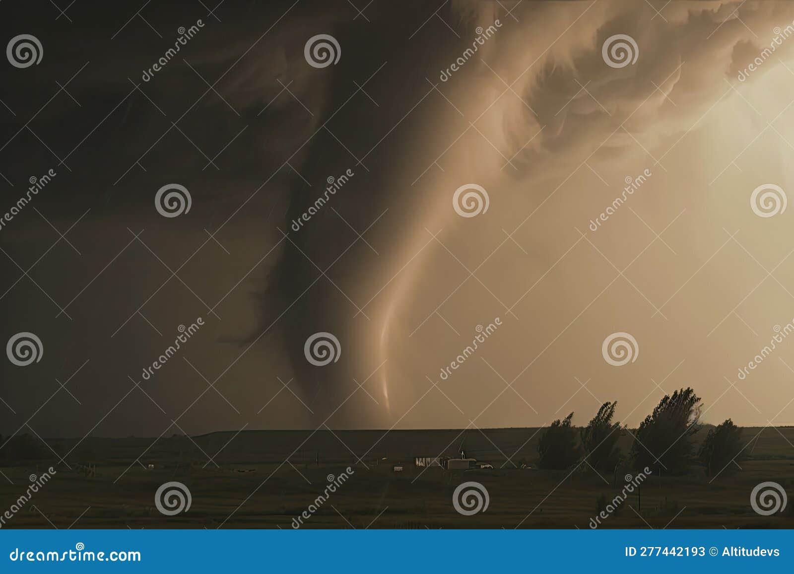 Close-up of Tornado, with Debris Flying and Wind Roaring Stock ...