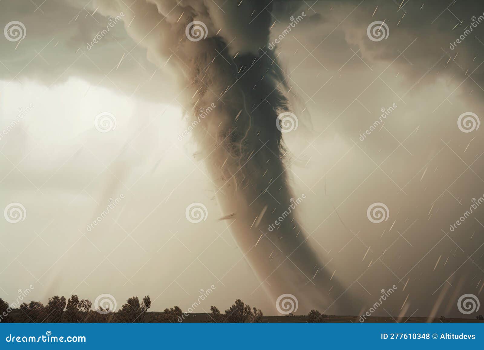 Close-up of Tornado, with Debris Flying and Wind Roaring Stock ...