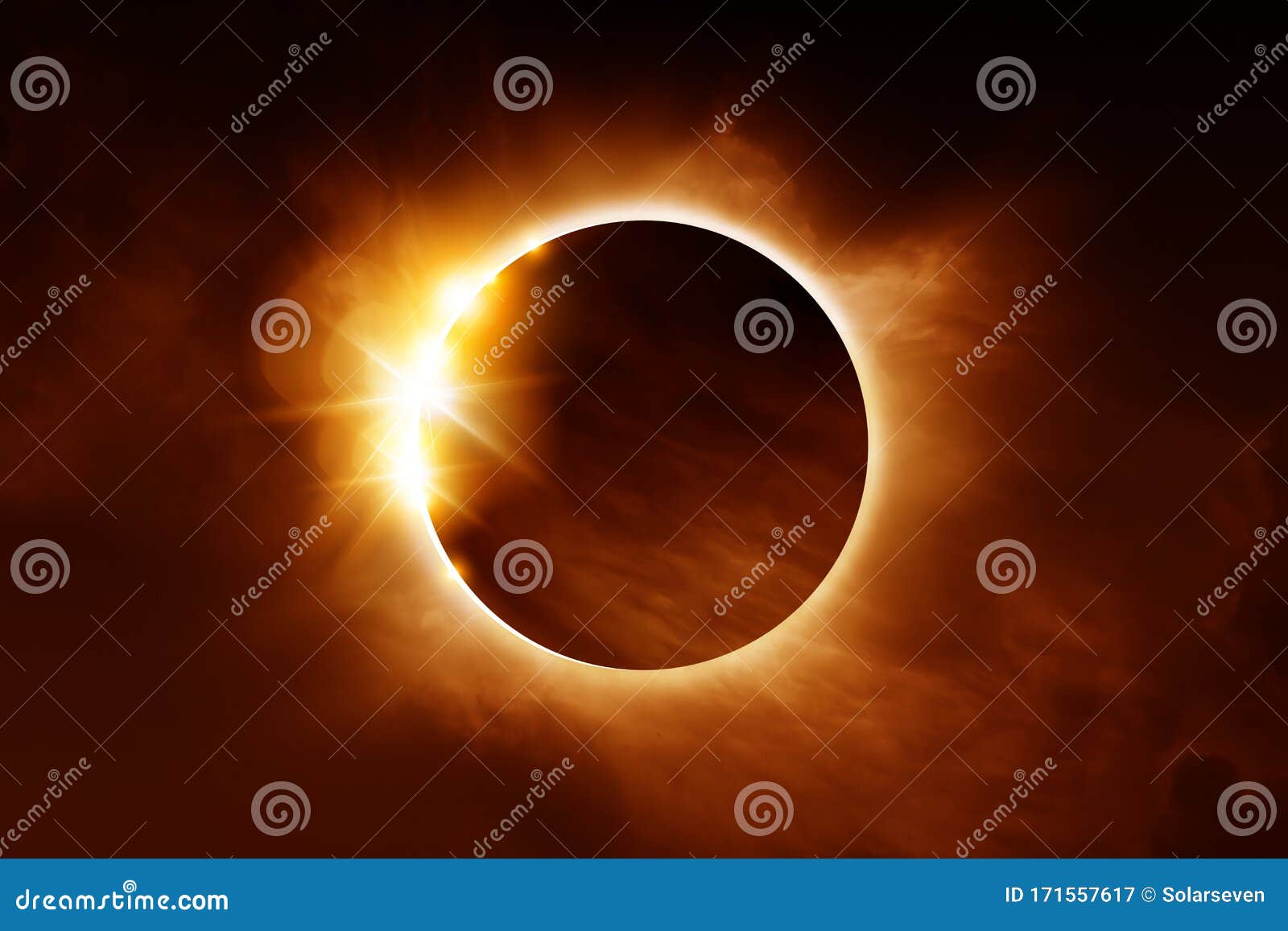Close Up of a Total Solar Eclipse Stock Illustration - Illustration of ...