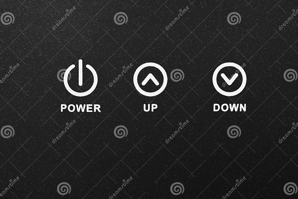 Close-up of Touch Buttons on Black Plastic Surface Stock Image - Image ...