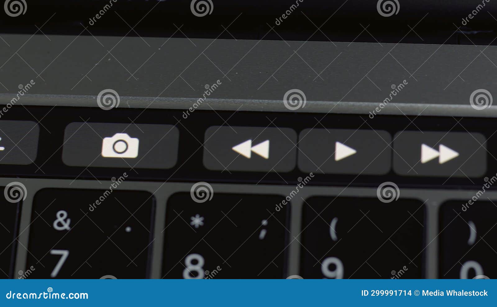Close Up of Touch Pad of a Keyboard with only Some of the Keys in Focus ...