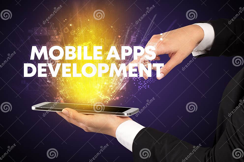 Close-up of a Touchscreen with Inscription Stock Photo - Image of ...