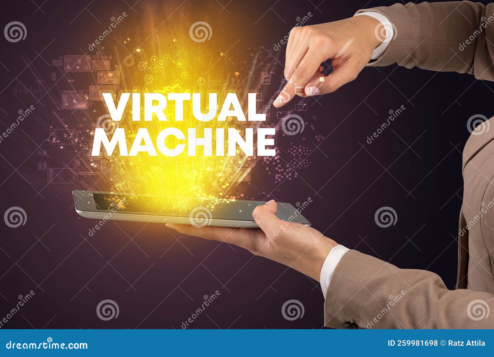 Close-up of a Touchscreen with Inscription Stock Photo - Image of ...